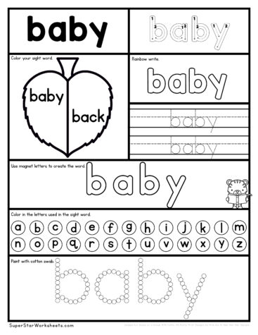 Dolch Noun Sight Word Worksheets - Superstar Worksheets