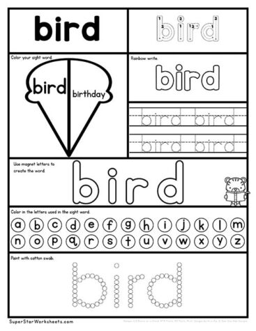 Dolch Noun Sight Word Worksheets - Superstar Worksheets