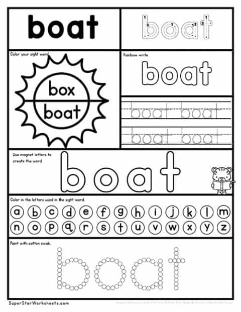 Dolch Noun Sight Word Worksheets - Superstar Worksheets