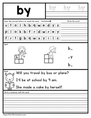 First Grade Sight Word Worksheets - Superstar Worksheets