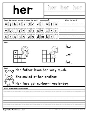 First Grade Sight Word Worksheets - Superstar Worksheets