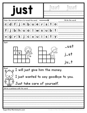 First Grade Sight Word Worksheets - Superstar Worksheets