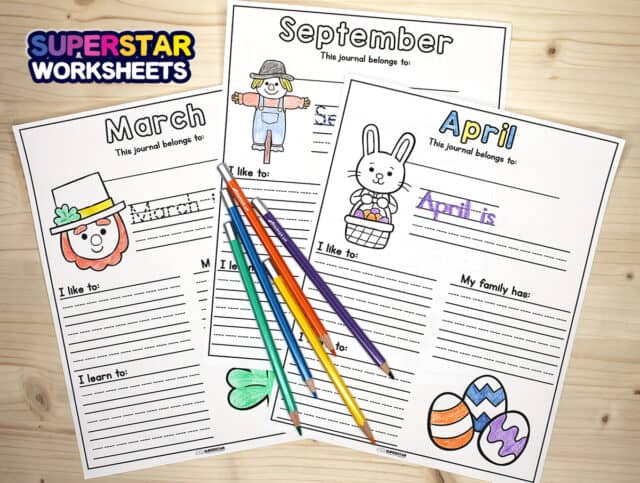 Kindergarten Writing Journal - Superstar Worksheets