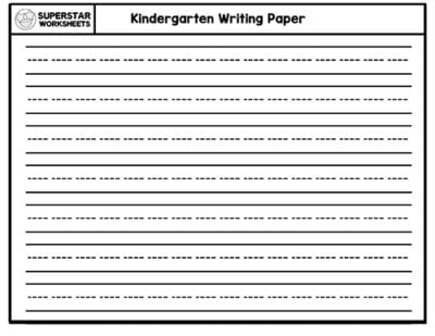 Kindergarten Writing Paper - Superstar Worksheets