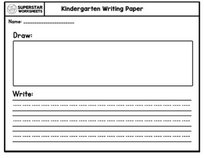 Kindergarten Writing Paper - Superstar Worksheets