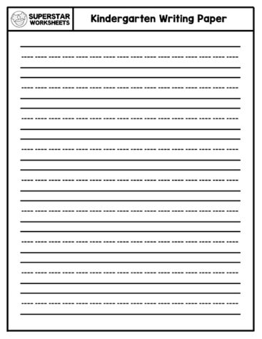 Kindergarten Writing Paper - Superstar Worksheets