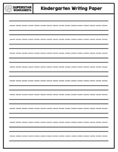 Kindergarten Writing Paper - Superstar Worksheets