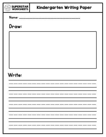 Kindergarten Writing Paper - Superstar Worksheets