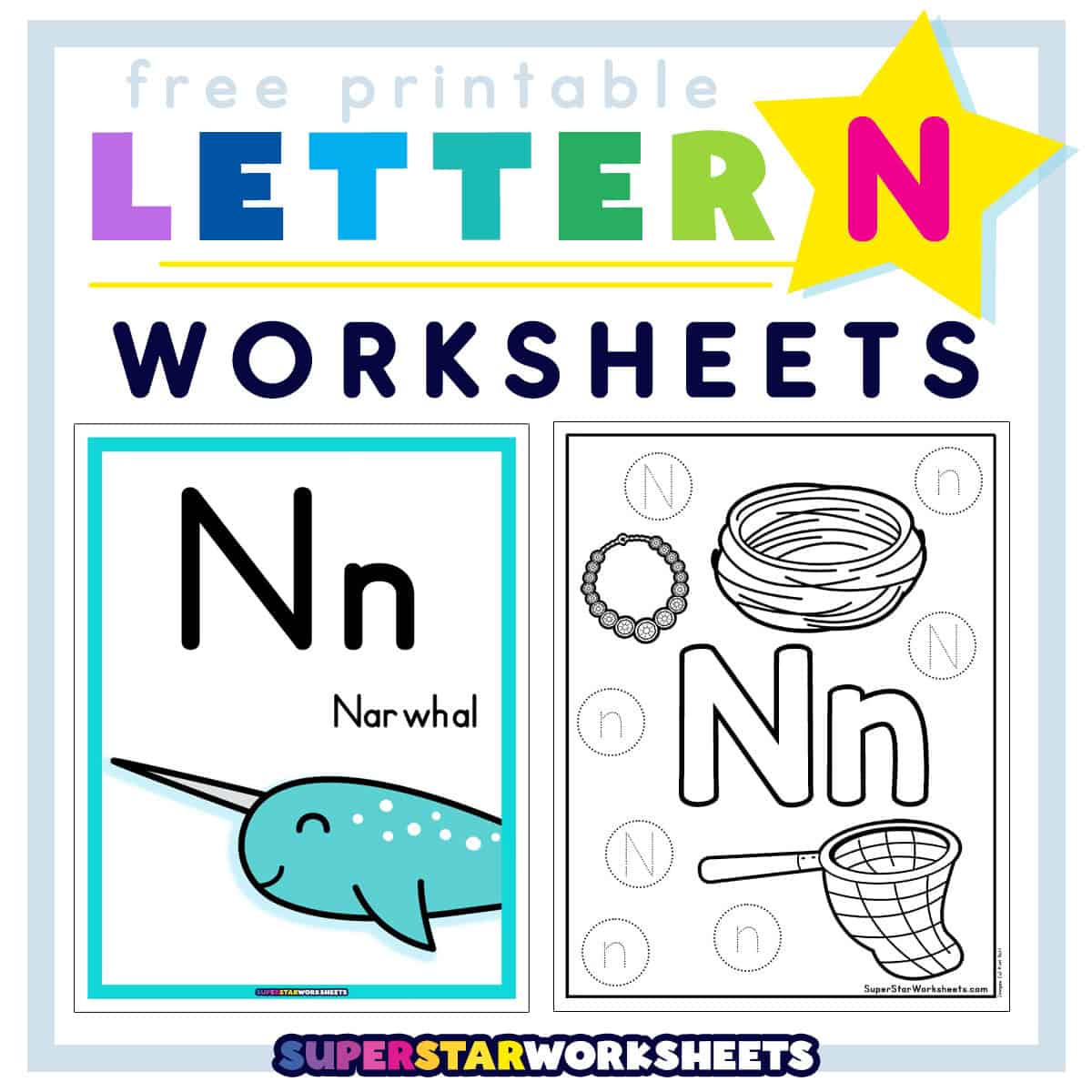 Letter N Worksheets