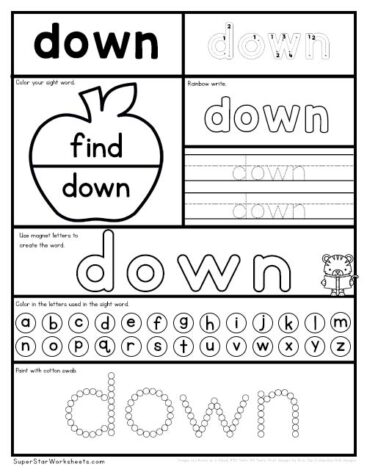 Preschool Sight Word Worksheets - Superstar Worksheets