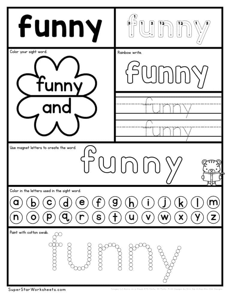 Preschool Sight Word Worksheets - Superstar Worksheets