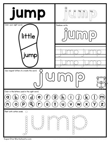 Preschool Sight Word Worksheets - Superstar Worksheets