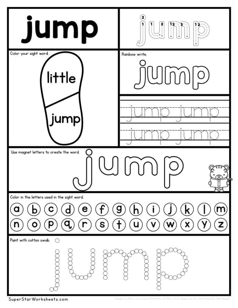 Preschool Sight Word Worksheets - Superstar Worksheets
