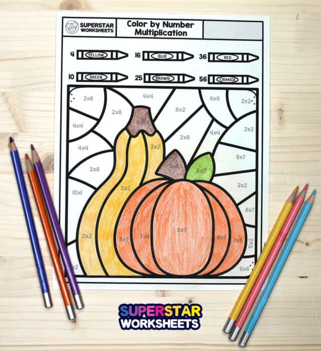 Thanksgiving Color By Number - Superstar Worksheets
