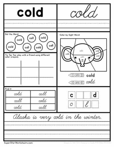 Second Grade Sight Word Worksheets - Superstar Worksheets