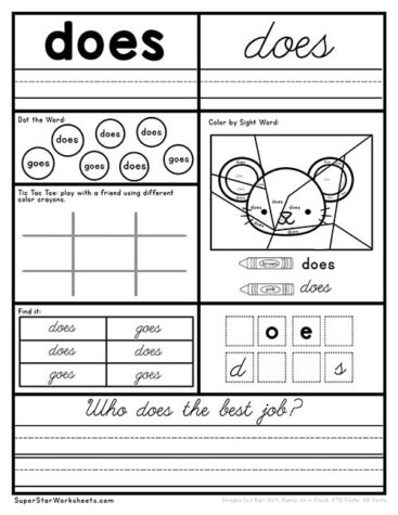 Second Grade Sight Word Worksheets - Superstar Worksheets