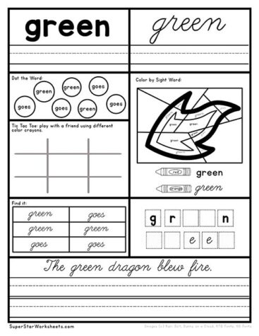 Second Grade Sight Word Worksheets - Superstar Worksheets