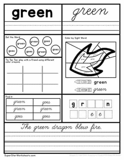 Second Grade Sight Word Worksheets - Superstar Worksheets