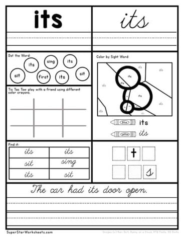 Second Grade Sight Word Worksheets - Superstar Worksheets