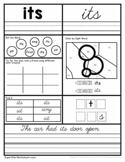 Second Grade Sight Word Worksheets - Superstar Worksheets