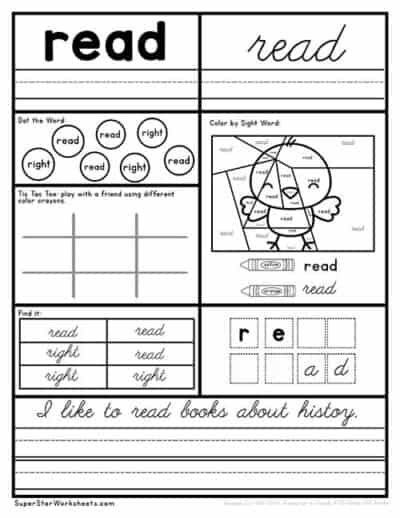 Second Grade Sight Word Worksheets - Superstar Worksheets