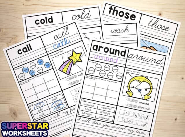 Second Grade Sight Word Worksheets - Superstar Worksheets