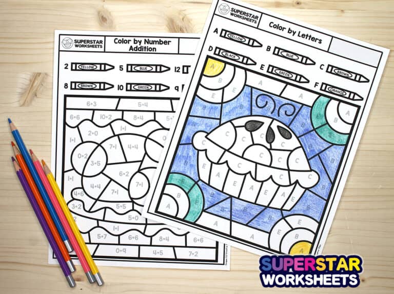 Thanksgiving Color By Number - Superstar Worksheets