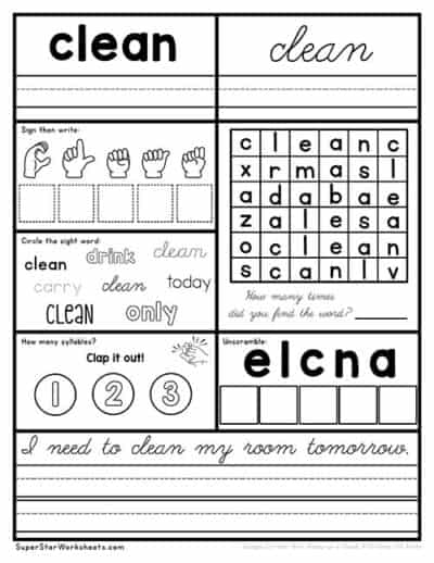 Third Grade Sight Word Worksheets - Superstar Worksheets