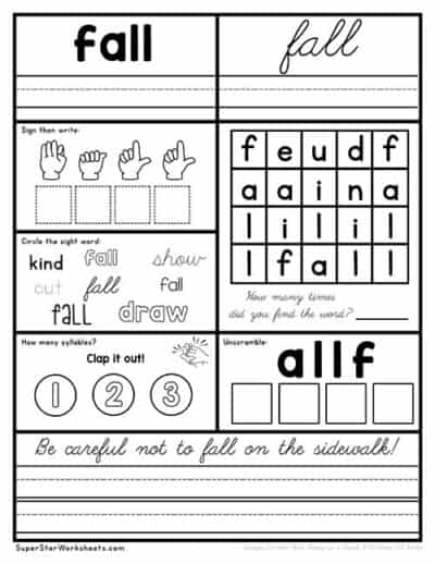 Third Grade Sight Word Worksheets - Superstar Worksheets