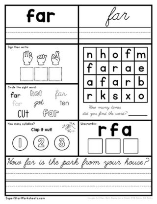 Third Grade Sight Word Worksheets - Superstar Worksheets