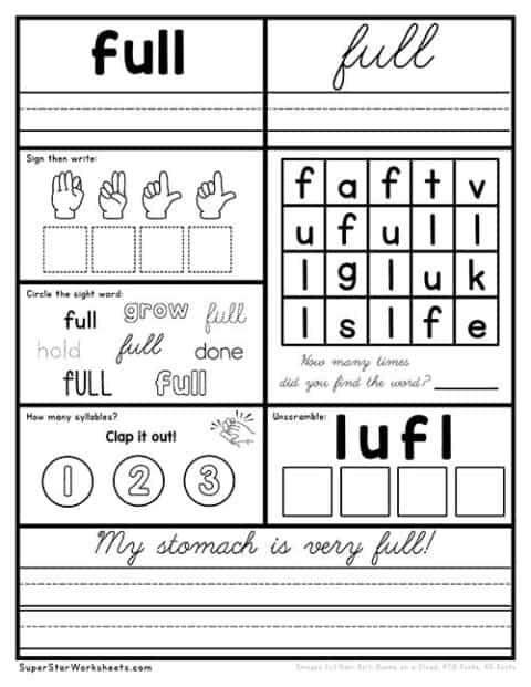 Third Grade Sight Word Worksheets - Superstar Worksheets