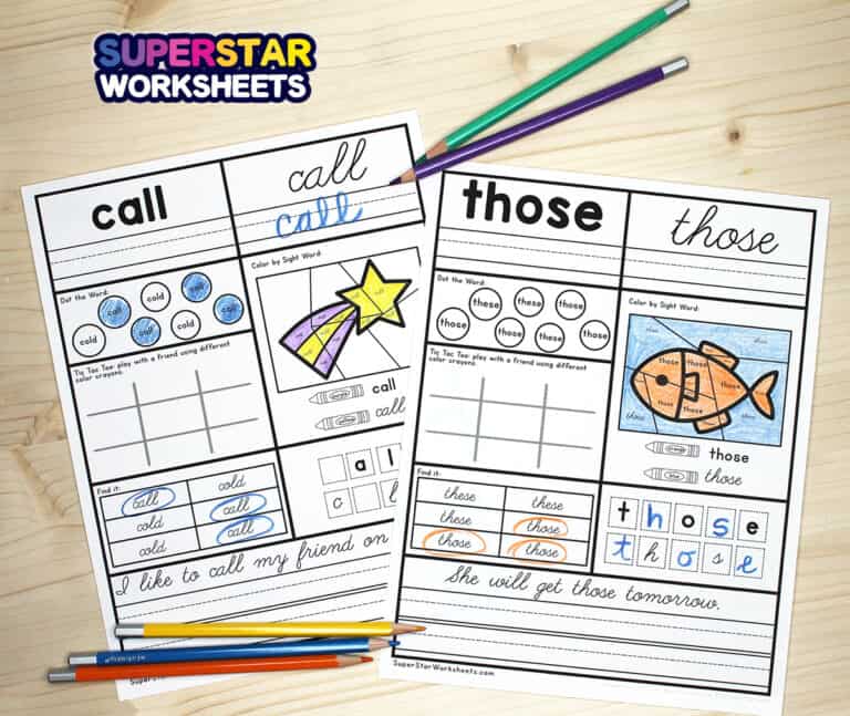 Second Grade Sight Word Worksheets - Superstar Worksheets