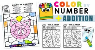 Addition Color By Number - Superstar Worksheets