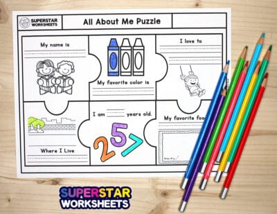 All About Me Template - Superstar Worksheets