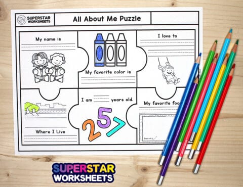 All About Me Template - Superstar Worksheets