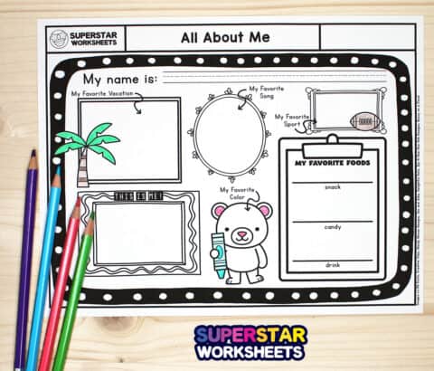 All About Me Template - Superstar Worksheets