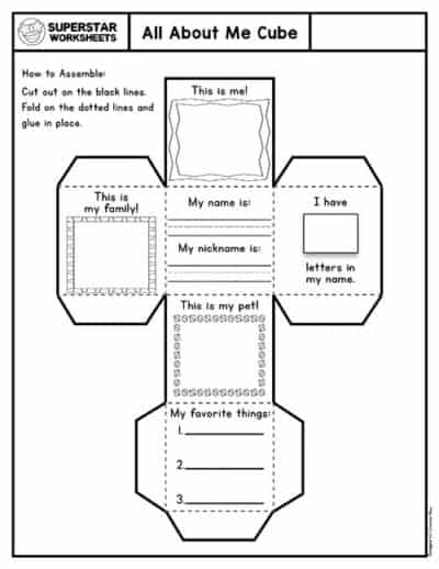 All About Me Template - Superstar Worksheets