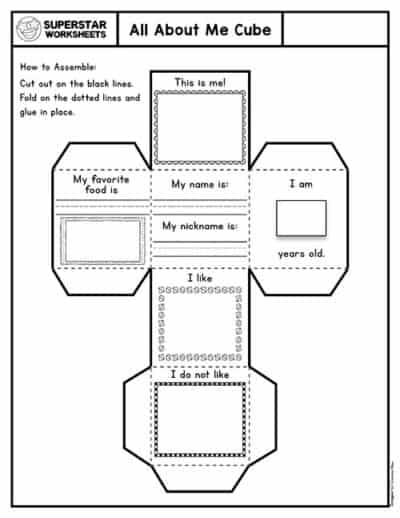 All About Me Template - Superstar Worksheets