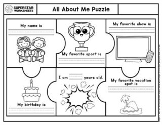 All About Me Template - Superstar Worksheets