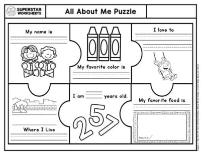 All About Me Template - Superstar Worksheets