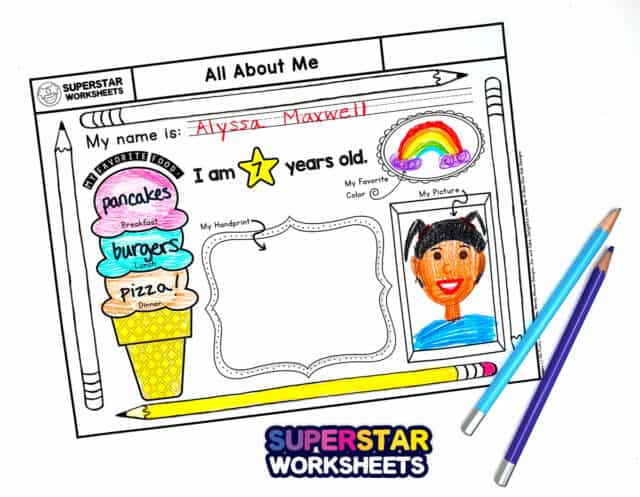 All About Me Template - Superstar Worksheets
