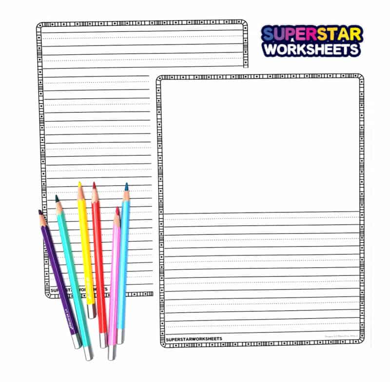 Kindergarten Writing Paper Superstar Worksheets