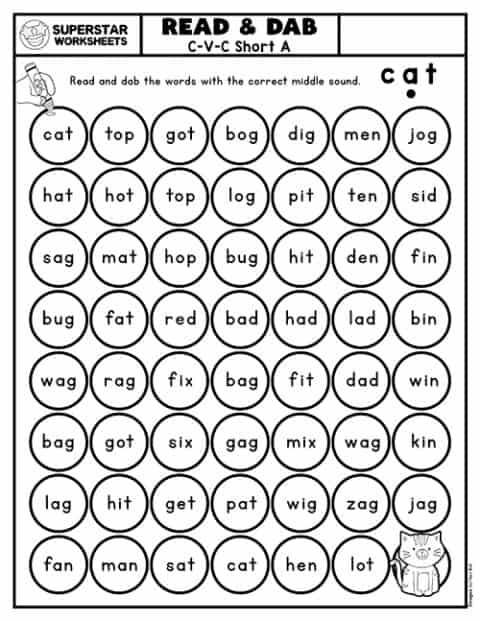 Kindergarten Phonics Worksheets - Superstar Worksheets