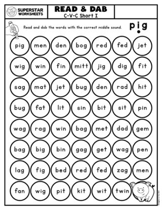 Kindergarten Phonics Worksheets - Superstar Worksheets