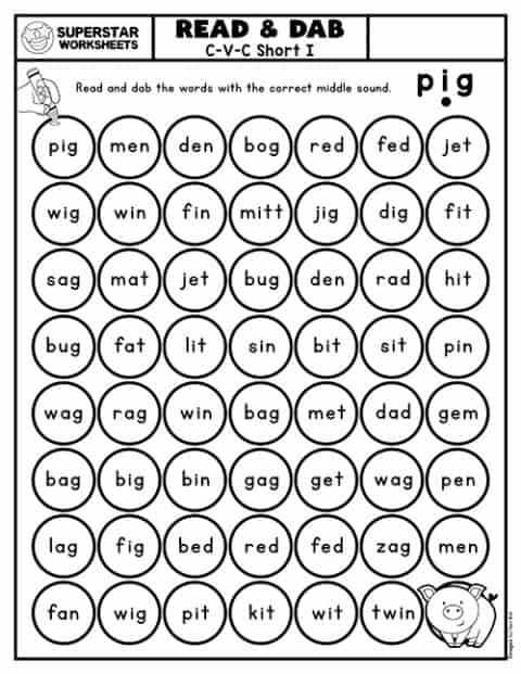Kindergarten Phonics Worksheets - Superstar Worksheets