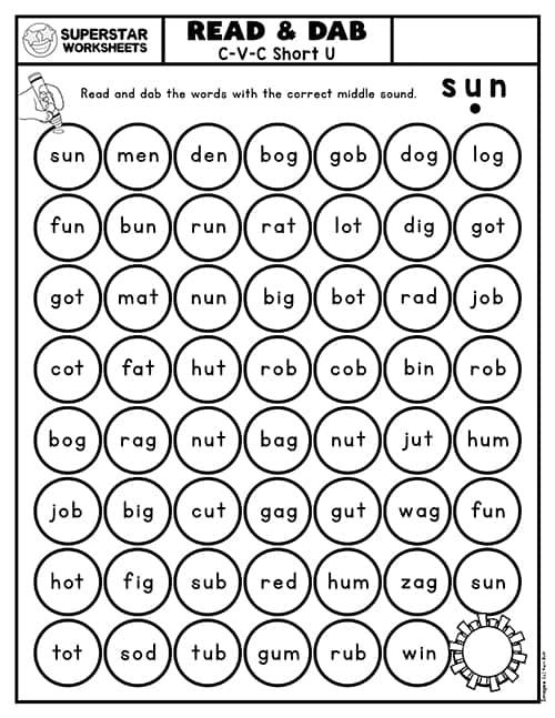 Kindergarten Phonics Worksheets
