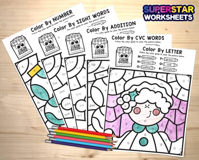 Christmas Color By Number - Superstar Worksheets