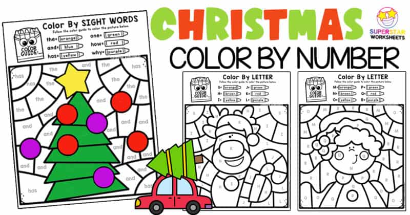 Christmas Color By Number - Superstar Worksheets