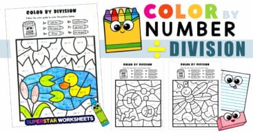 Division Color by Number - Superstar Worksheets