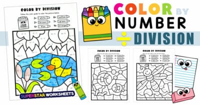 Division Color by Number - Superstar Worksheets